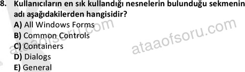 Görsel Programlama 1 Dersi 2020-2021 Güz Dönemi Ara Sınavı Çıkmış Sınav ...